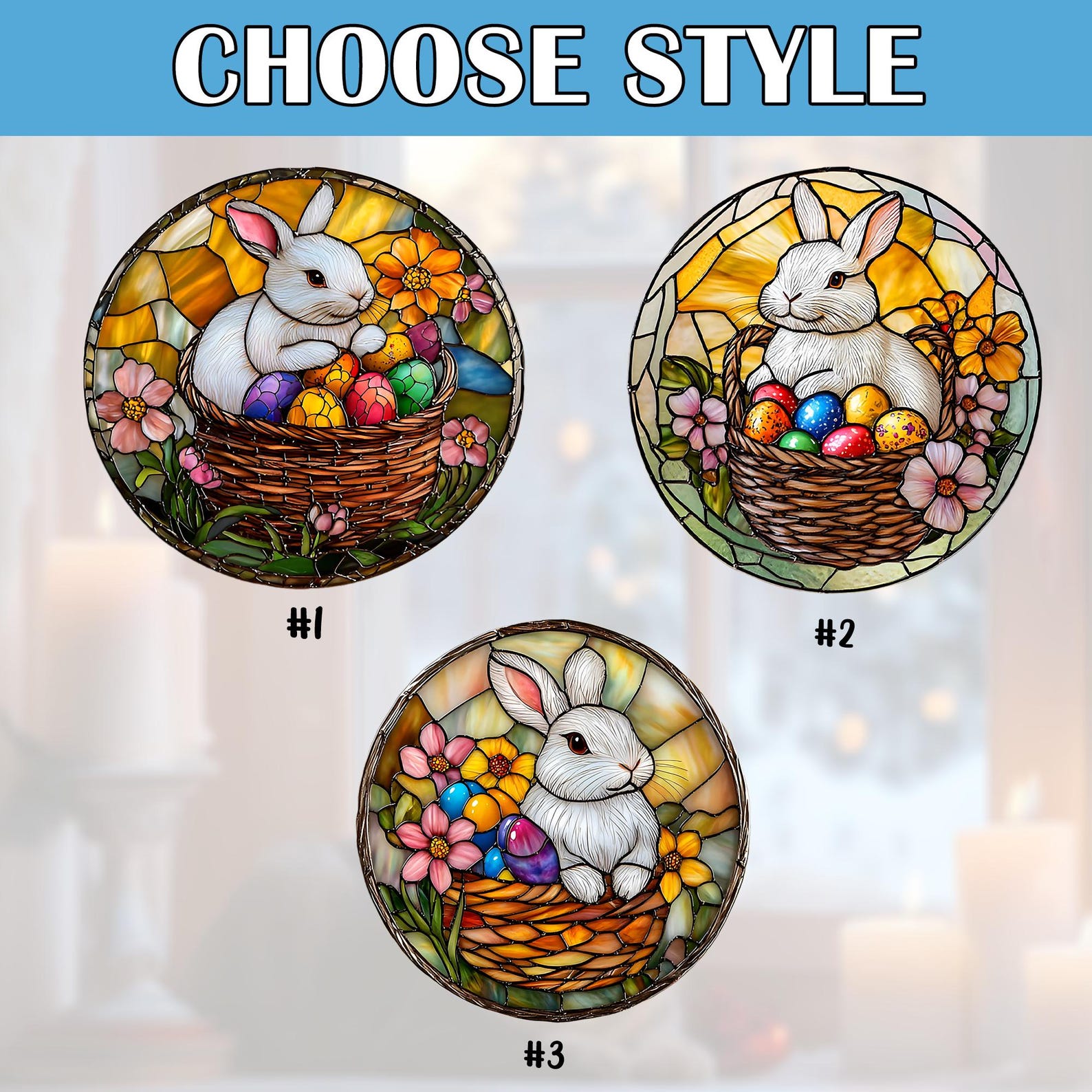 Easter Bunny Stained Glass Suncatcher – Handmade Window Decor With ...