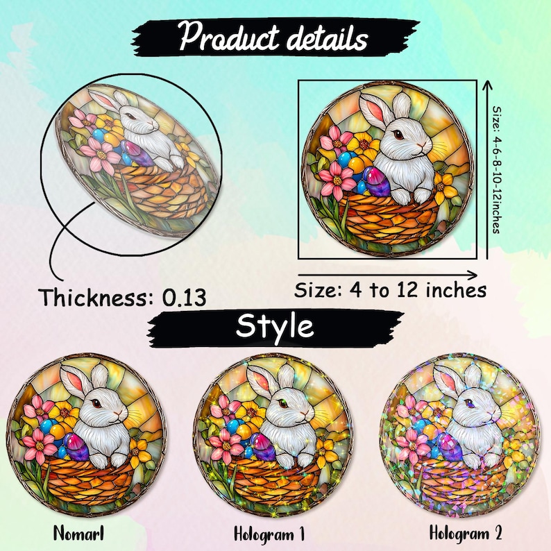 Easter Bunny Stained Glass Suncatcher – Handmade Window Decor With ...