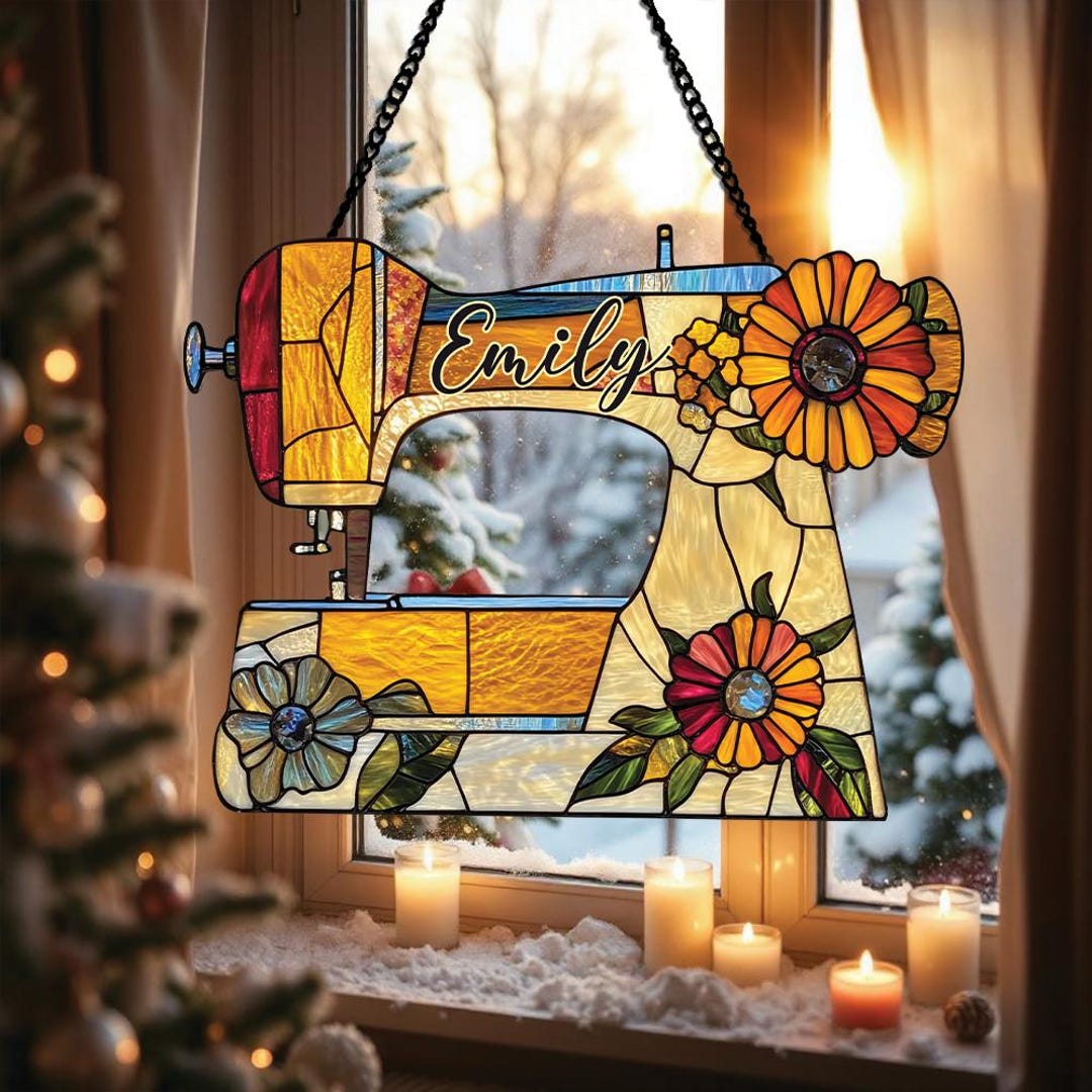 Sewing Machine Suncatcher Acrylic Window Hanging Sewing Room Decor ...