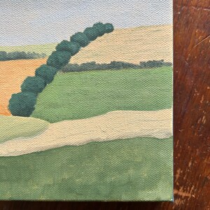 Original Oil Painting on Canvas - Green and Gold Farm Fields With a ...
