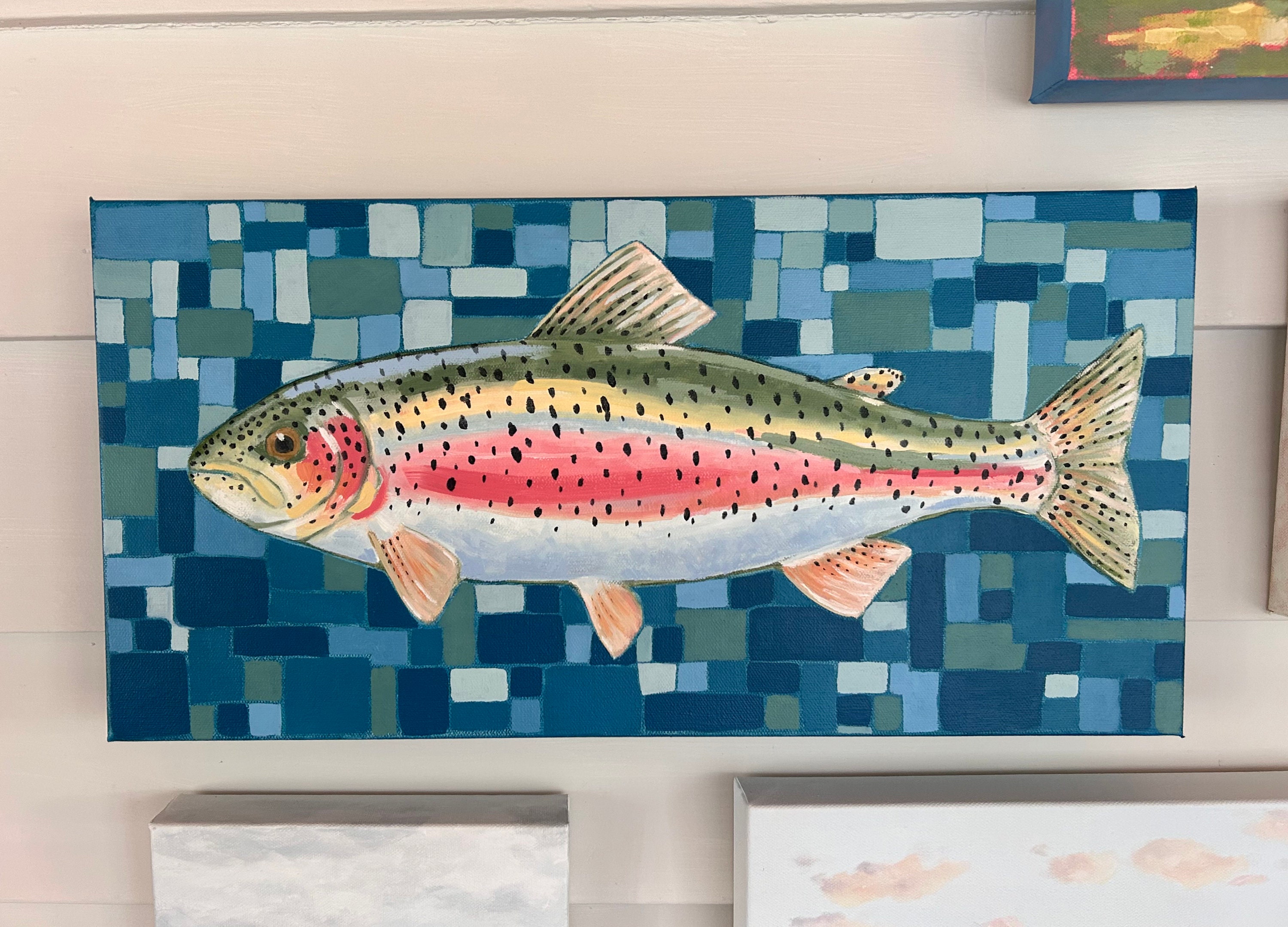 Rainbow Fish - Original Oil Painting, Animal Art, Fun Art for Your Home ...