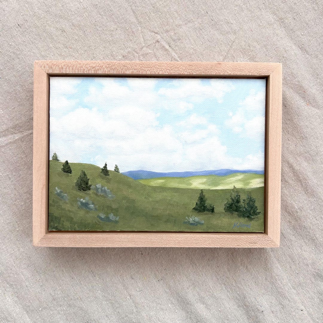 Original Oil Painting on Canvas Panel - Kansas Hills, Dappled Sunlight ...
