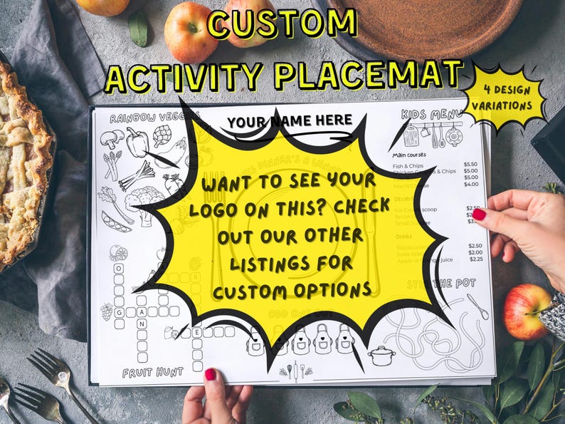 Kids Activity Placemat | Fun Printable One-pager for Restaurants ...