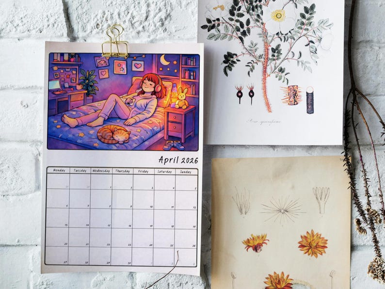 Cozy Girl Coloring Calendar 2026 | Relaxing Colouring for Adults, Young ...
