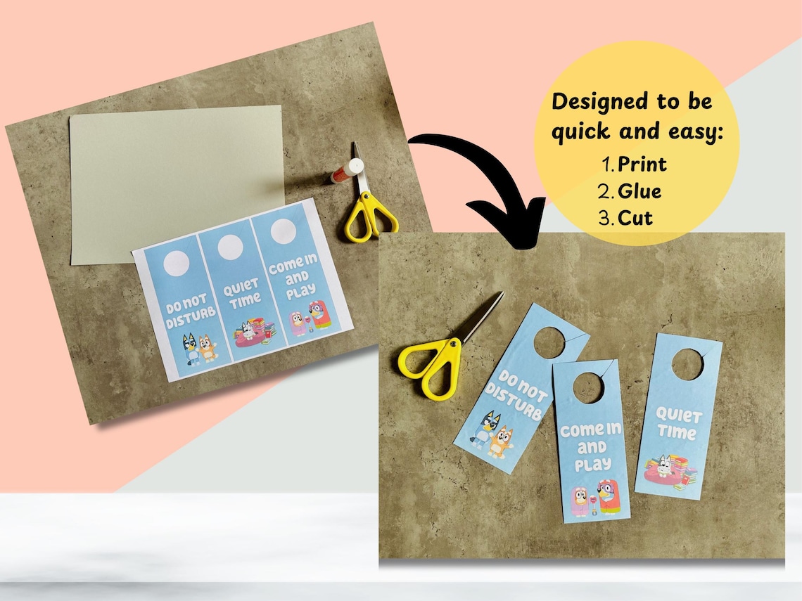 Bluey Door Signs for Kids Bedroom, Playroom, Classroom, Daycare | Do ...