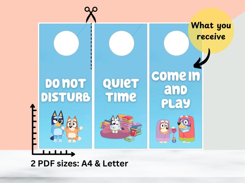 Bluey Door Signs for Kids Bedroom, Playroom, Classroom, Daycare | Do ...