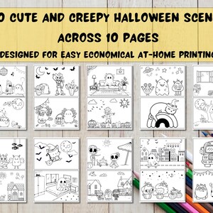 Cute and Creepy Halloween Coloring Pages | 20 Unique Scenes Over 10 ...
