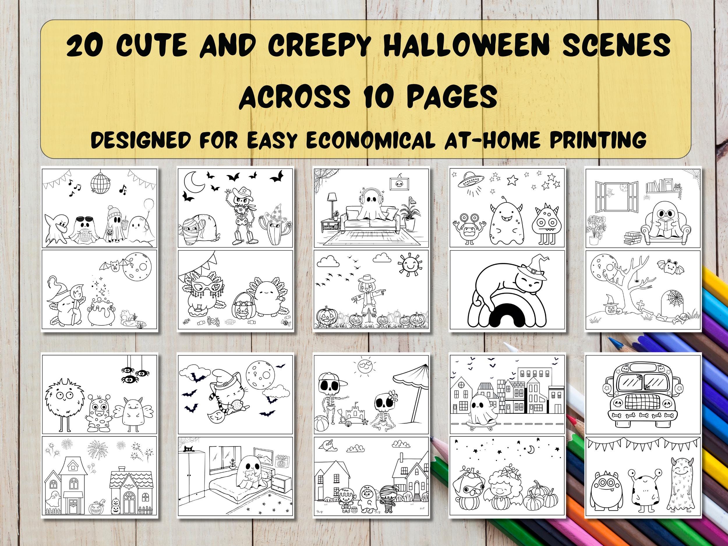 Cute and Creepy Halloween Coloring Pages | 20 Unique Scenes Over 10 ...