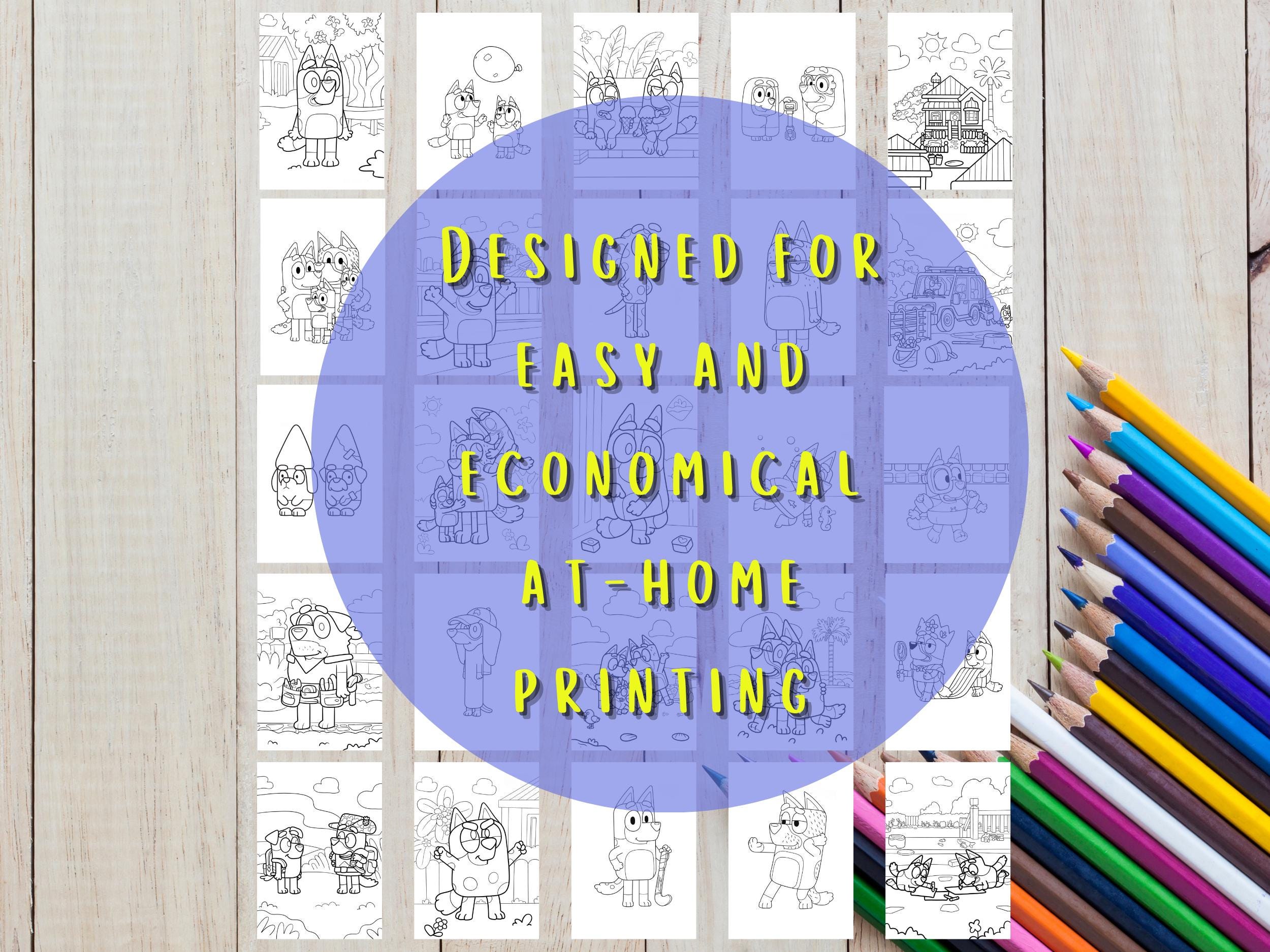 25 Pages Bluey Coloring Sheets Instant Download for Economical At-home ...