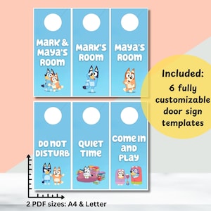 Customizable Bluey Door Signs for Kids Rooms | Bedroom, Playroom ...