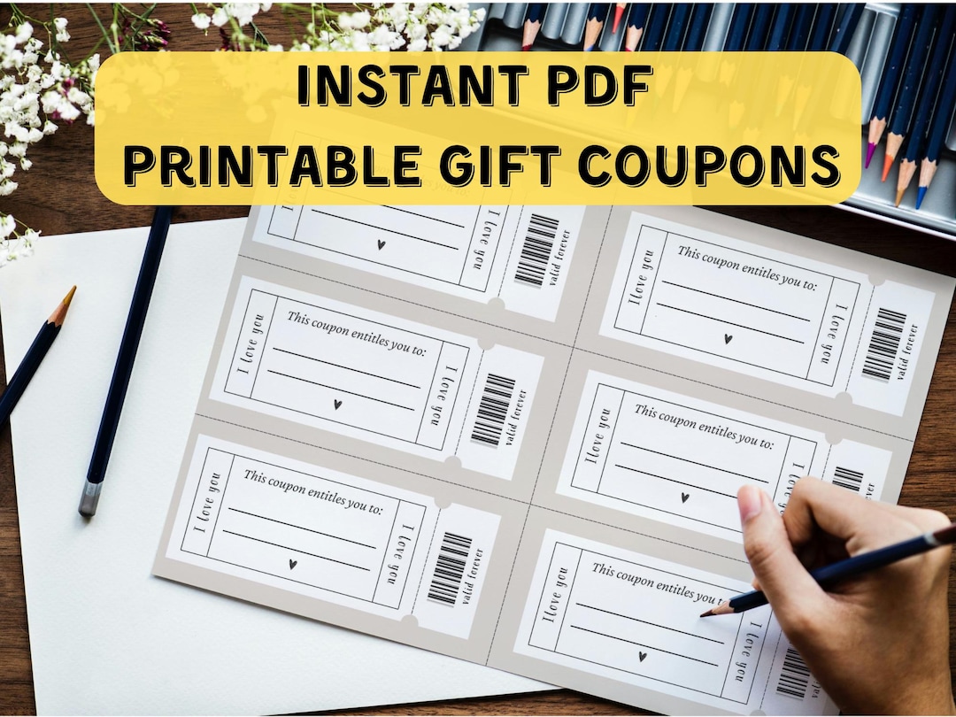 Easy Printable Gift Coupons | Print and Customize at Home | Simple ...