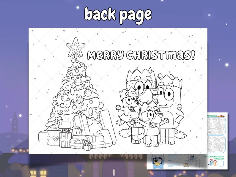 Bluey Christmas Activity Sheet for Kids | Printable One-pager | Double ...