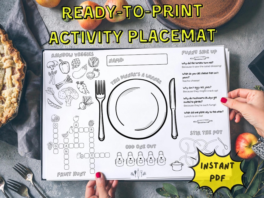 Kids Activity Placemat | Fun Printable One-pager for Restaurants ...