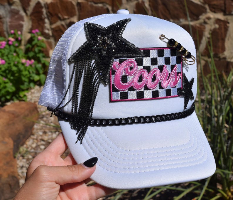Checkered Coors Custom Trucker Hat - Etsy