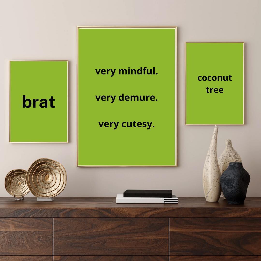 Brat Print Set of 9 / Brat Poster Set / Demure / Very Demure / Very ...