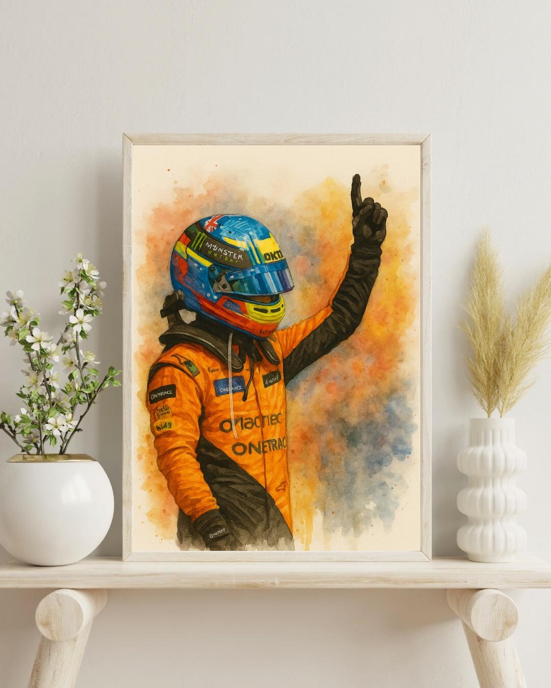 Oscar Piastri F1 Watercolor Digital Wall Art | Oscar Piastri Print ...