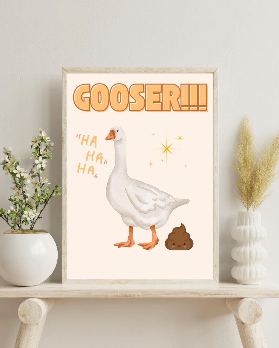 Silly Goose Poster, Funny Goose Wall Art, Unique Goose Poster, Funny ...