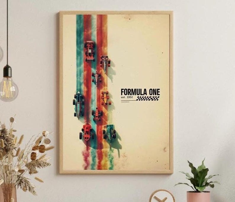 Formula One-inspired Digital Wall Art | F1 Racing Poster Print ...