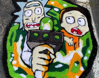 Rick and Morty Custom Tufted Rug - Etsy