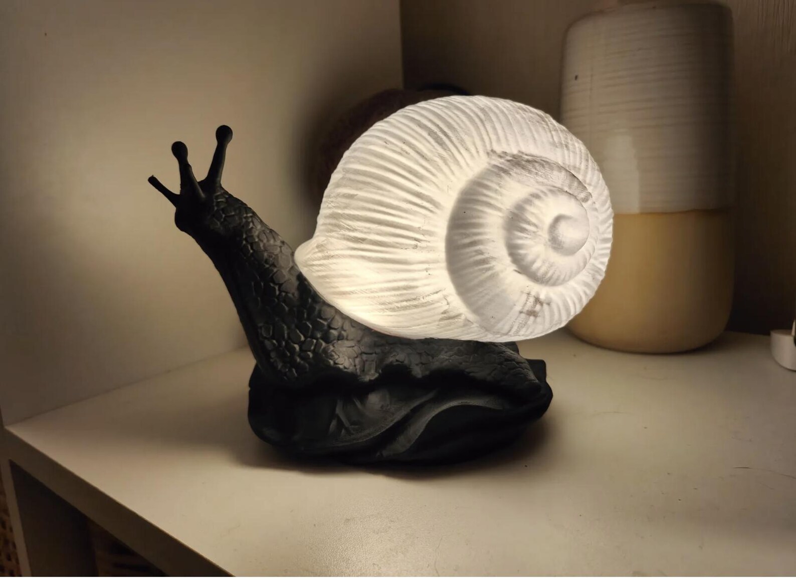 Handcrafted 3D Printed Snail Lamp Shade – Unique and Modern Home Decor ...