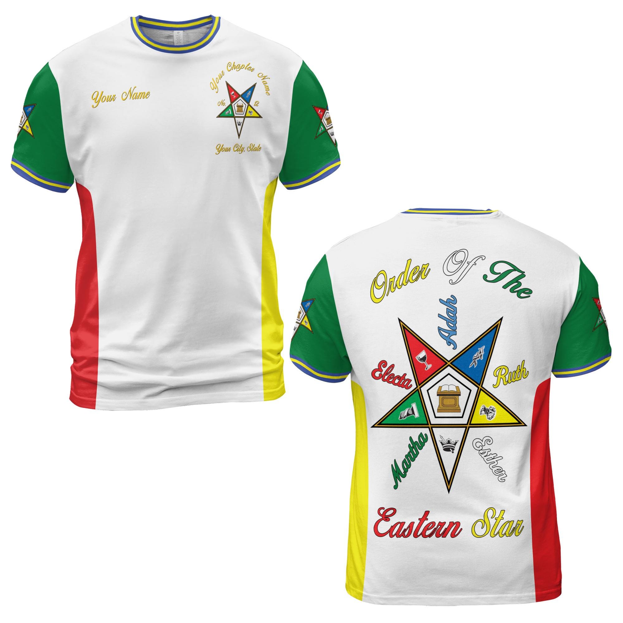 Customize Order of the Eastern Star Pentagon up OES Sisters Color Block ...