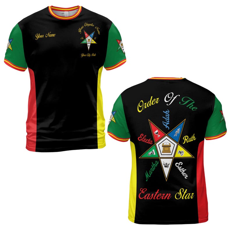 Customize Order of the Eastern Star Pentagon up OES Sisters Color Block ...