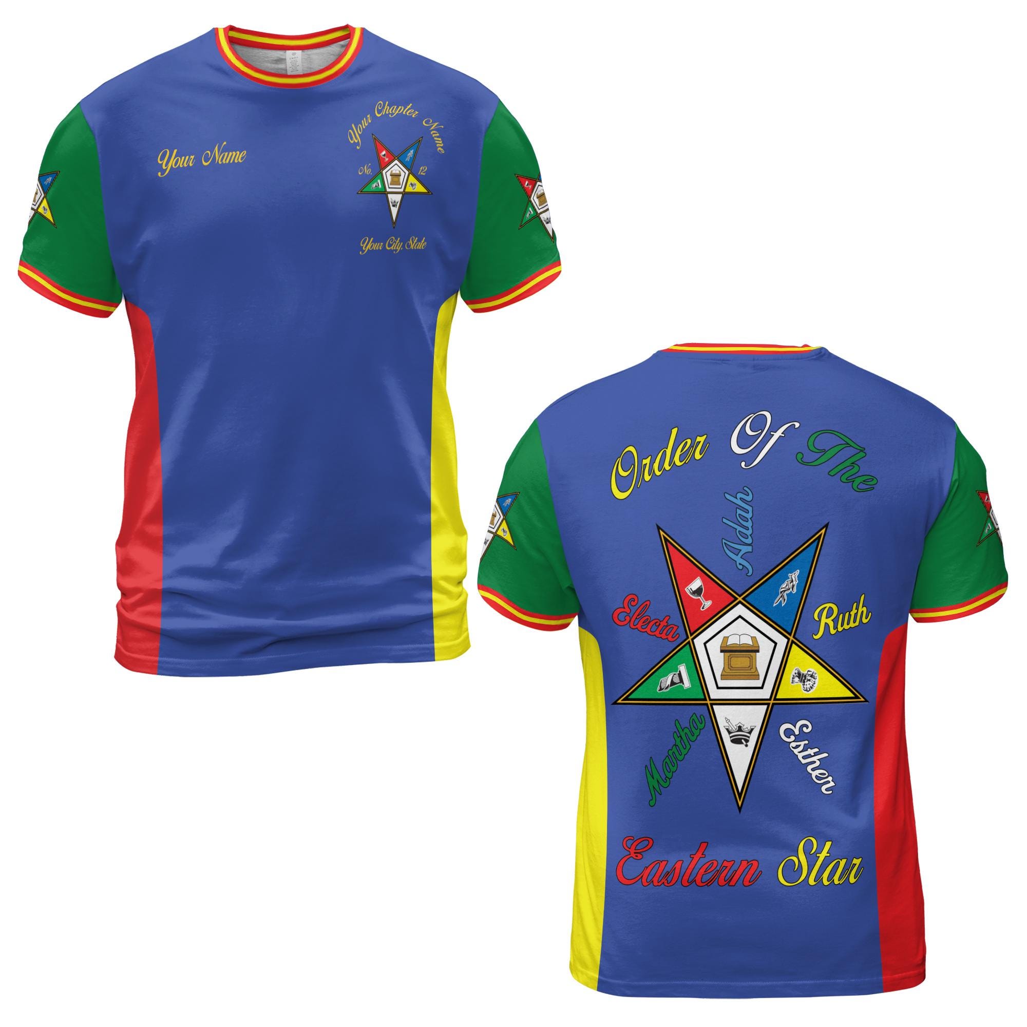Customize Order of the Eastern Star Pentagon up OES Sisters Color Block ...