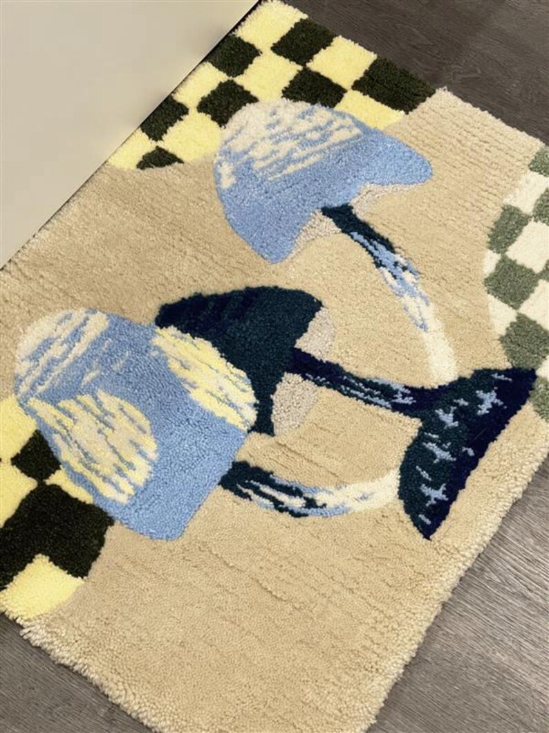 One of a Kind | Cute Mushroom Hand Tufted Rug | Original Design ...