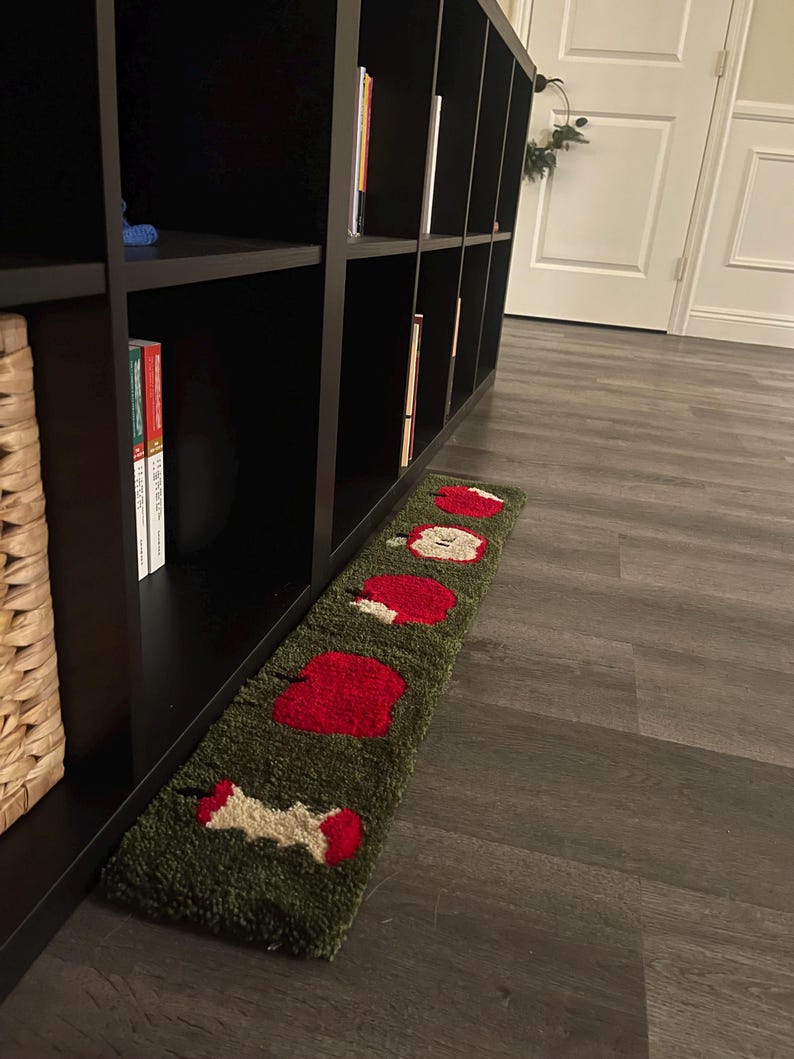 One of a Kind | Cute Hand Tufted Apple Rug | Artist Original Design ...