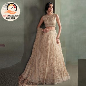 Golden Lehenga Choli Pakistani Gold Colour Lehenga Dress Indian Asian ...