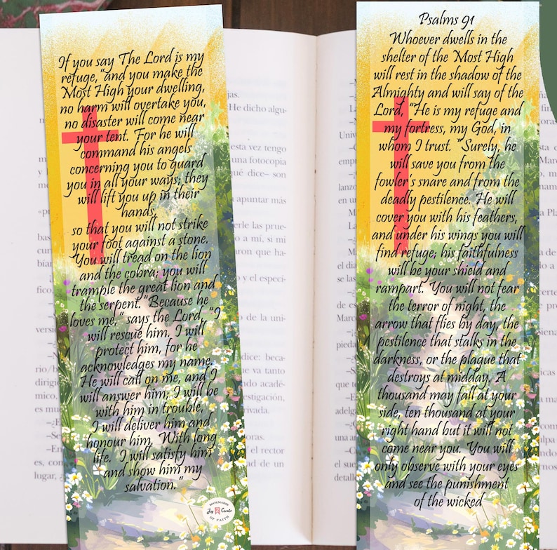 Psalms 91 Bookmark Bookmarks I Scriptures I Bible Gifts - Etsy