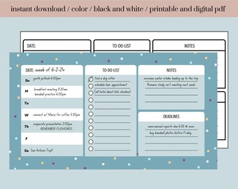 Printable Weekly Planner: One Stop for Notes, Deadlines, To-do Lists ...