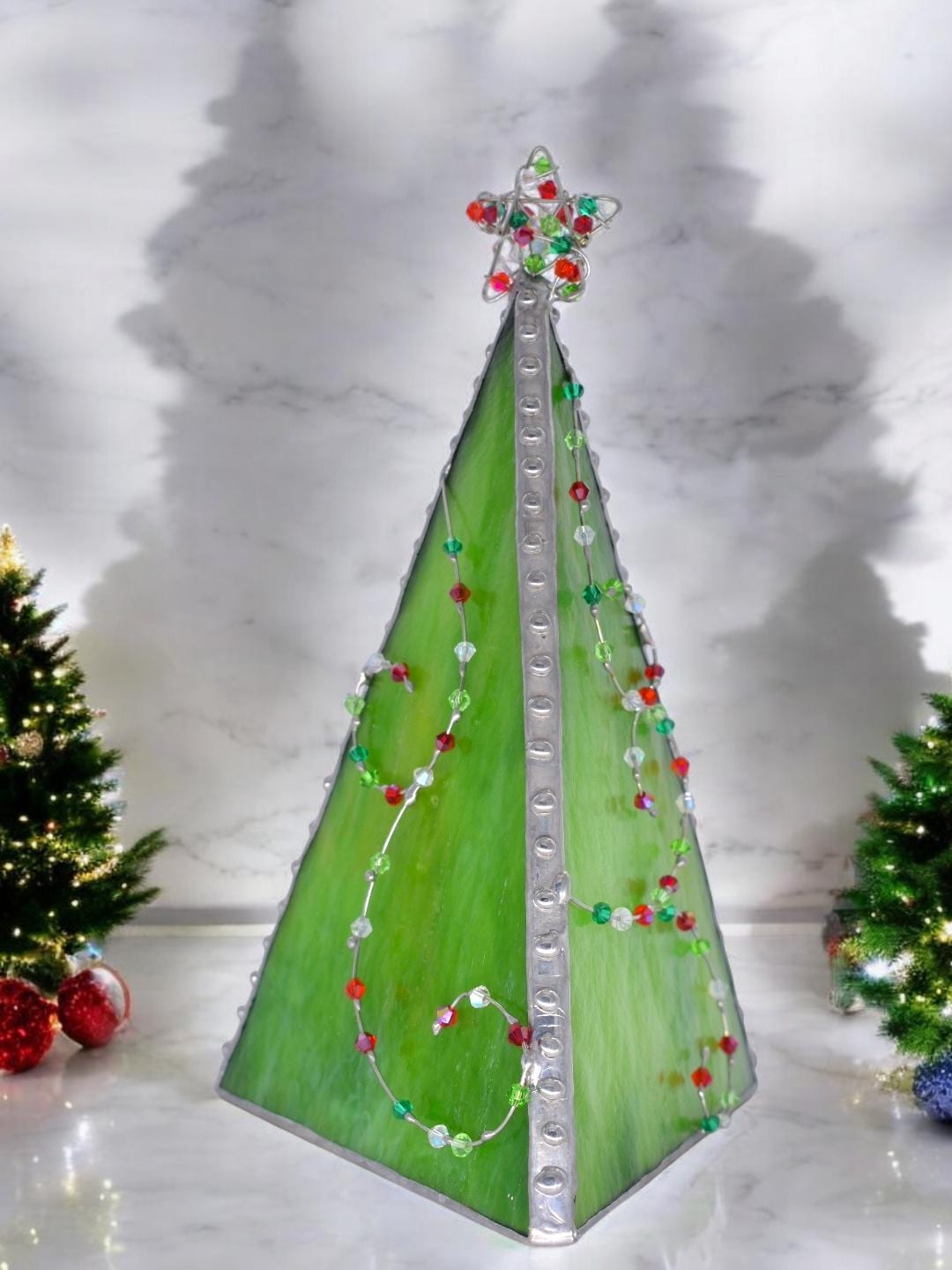 Large Stained Glass Christmas Tree, Christmas, Holiday Decor, 3d ...