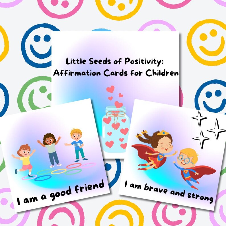 Affirmation Cards for Children Over 20 Affirmations - Etsy