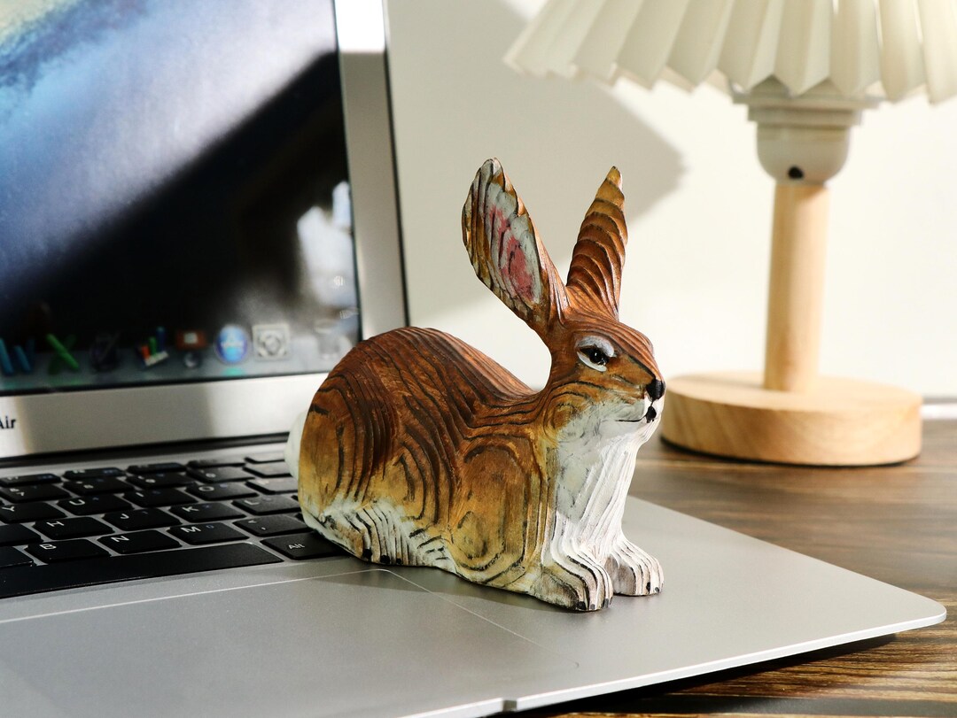 Wooden Rabbit Statue,carved Rabbit,rabbit Ornament,tabletop Decoration ...