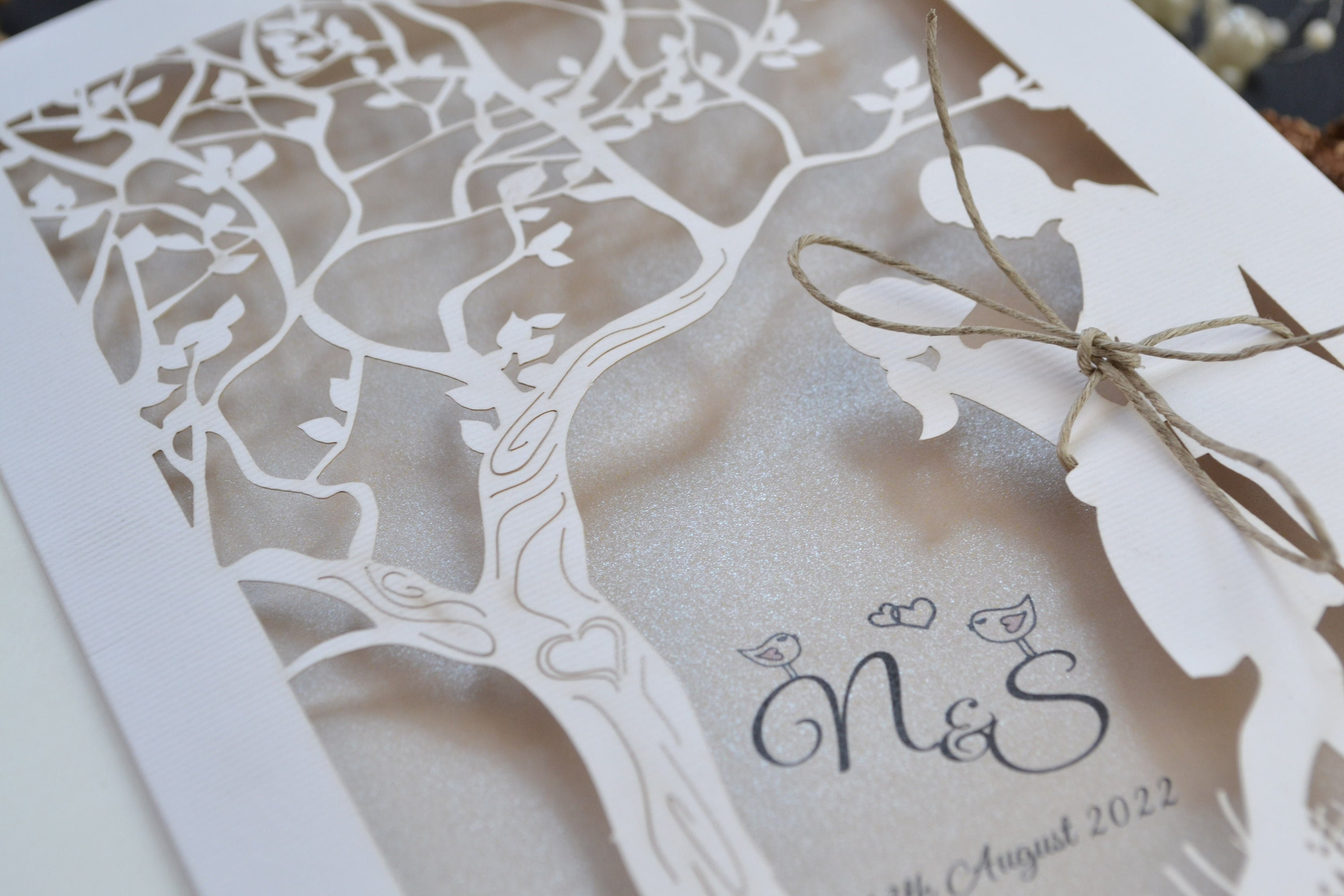 Wedding Invitation, Tree Laser Cut Wedding Invitations With Envelopes ...