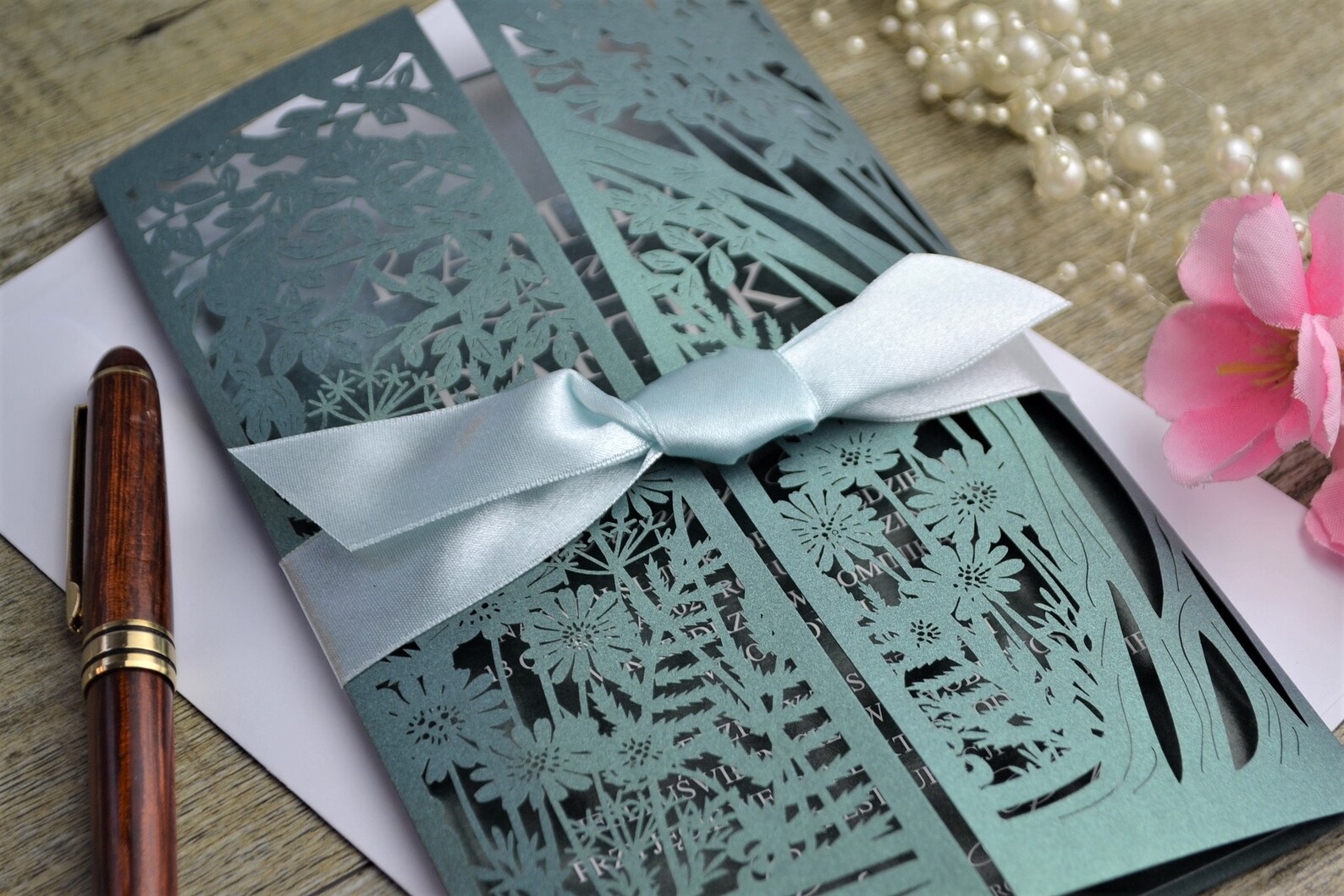 Laser Cut Wedding Invitation, Forest Theme Invitation, Rustic ...