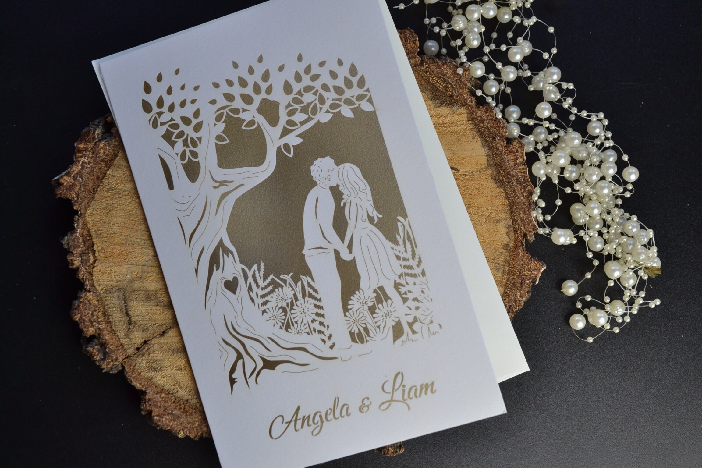 Wedding Invitation, Laser Cut Tree Wedding Invitation With Envelope ...