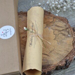 Rustic Wedding Invitation, Eco Invitation, Old Invitation, Scroll ...