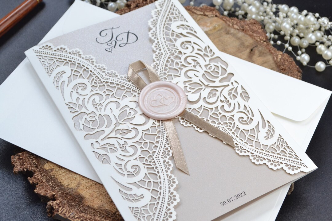 Laser Cut Wedding Invitation, Personalized Invitation, Lace Invitation ...