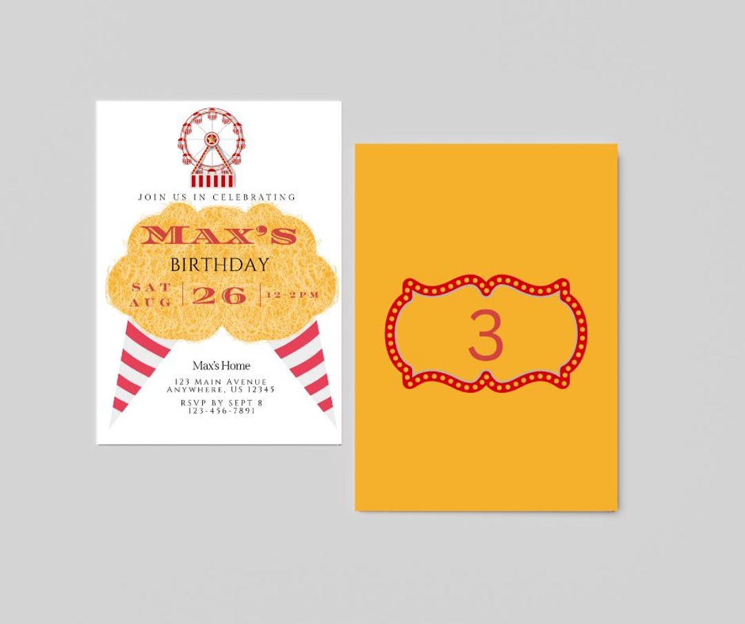 State Fair Invitation, Carnival, Yellow Invitation, Red Invitation ...