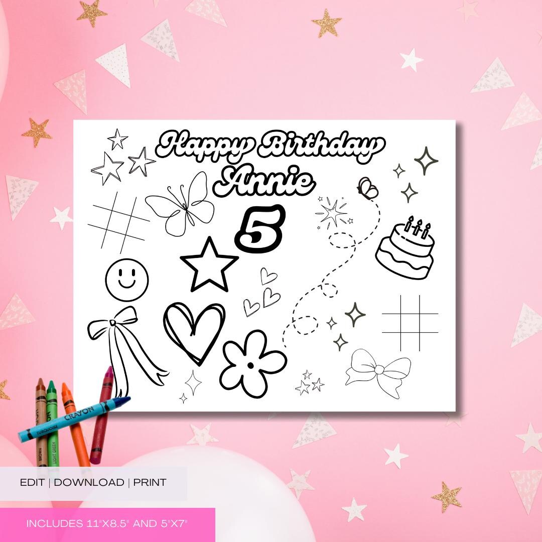 Birthday Party Coloring Pages Printable Download, EDIAG Every Day is a ...