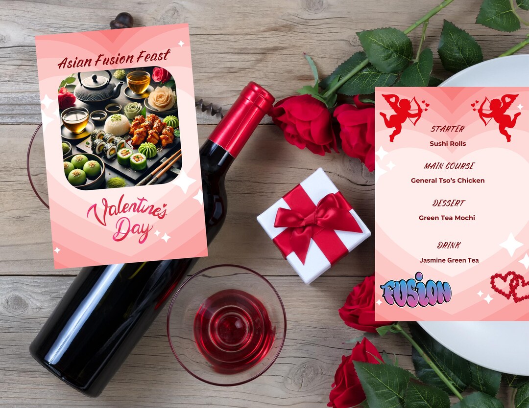 Valentine Menu Asian Fusion Feast including Ingredients, Recipe and ...