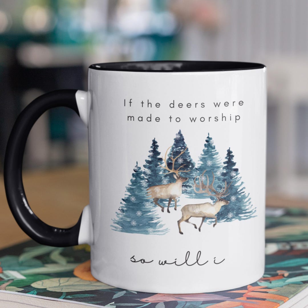 Christian Deer Coffee Mug, Bible Verse Gift, Custom Name Mug - Etsy