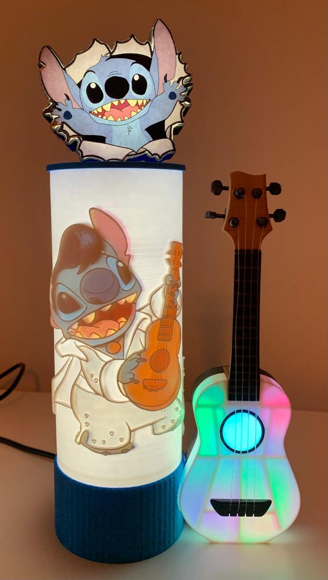 Stitch Elegant and Personalized 3D Lithophane Cylinder Lamp. - Etsy