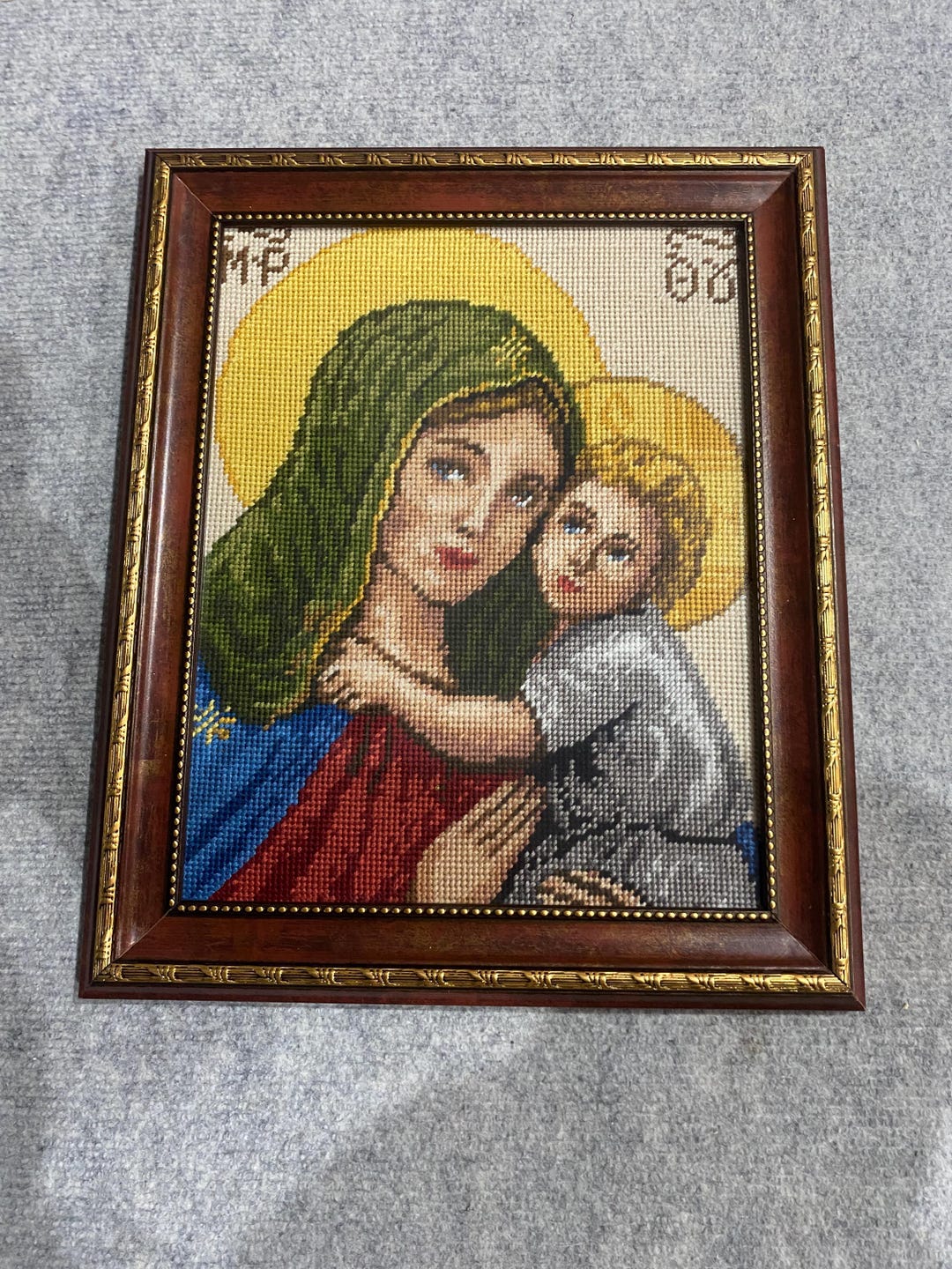 Hand Sewn Tapestry Virgin Mary With the Child - Etsy