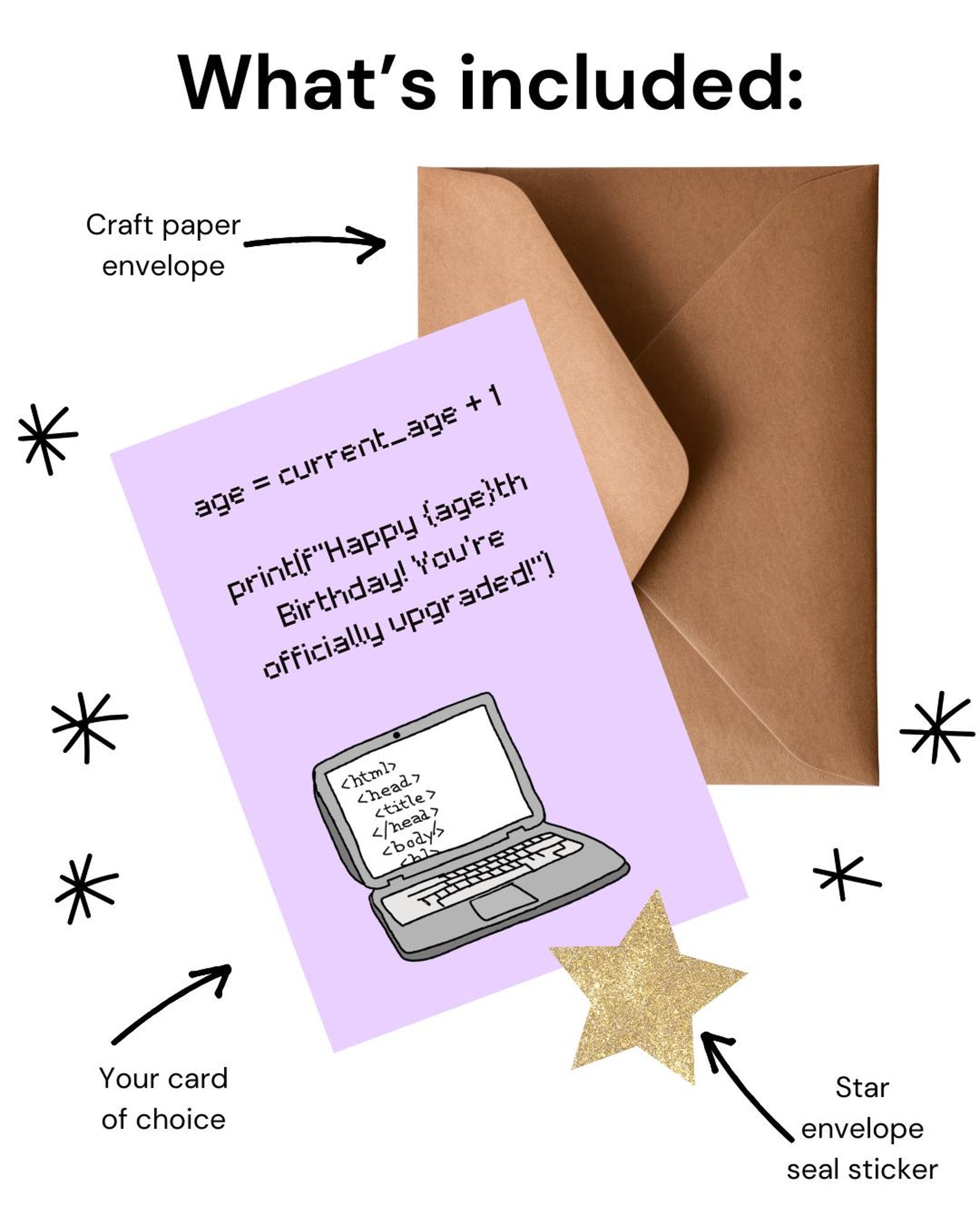 Handmade Coding Greeting Card | Customizable & Eco-friendly | Unique ...