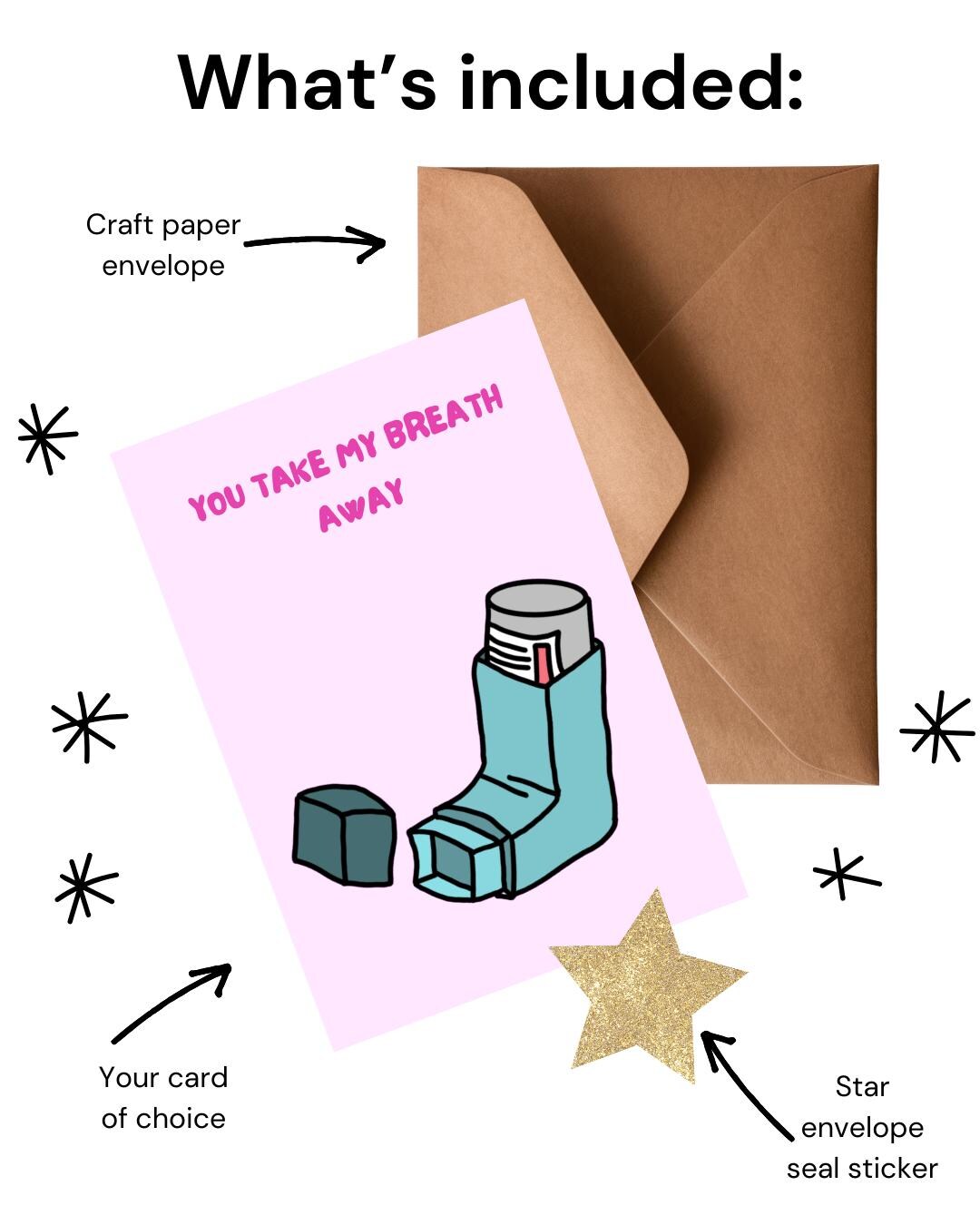 Handmade Inhaler Funny Greeting Card | Customizable & Eco-friendly ...