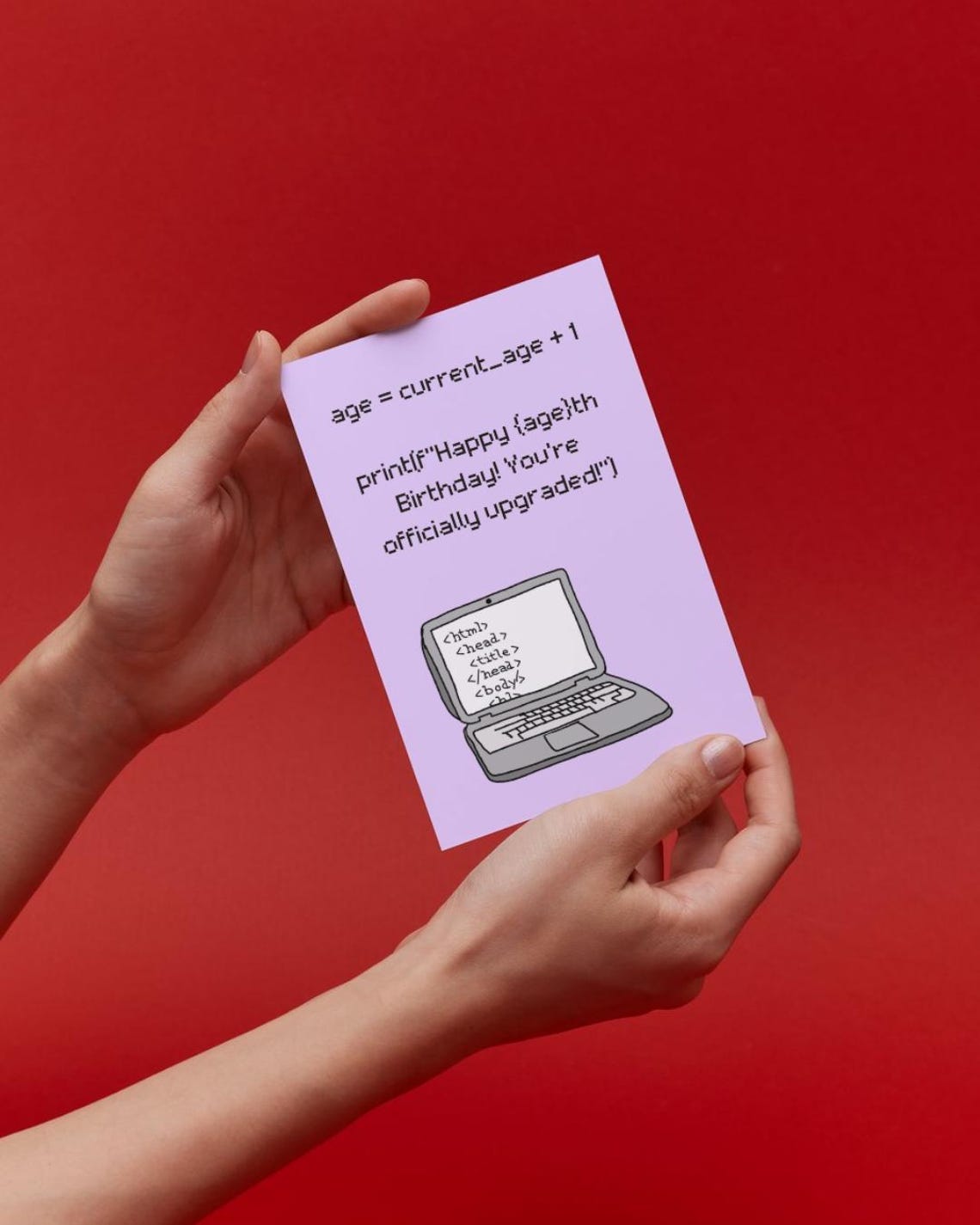 Handmade Coding Greeting Card | Customizable & Eco-friendly | Unique ...