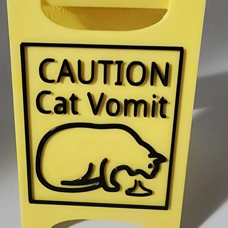 Cat Vomit Warning Sign - Etsy